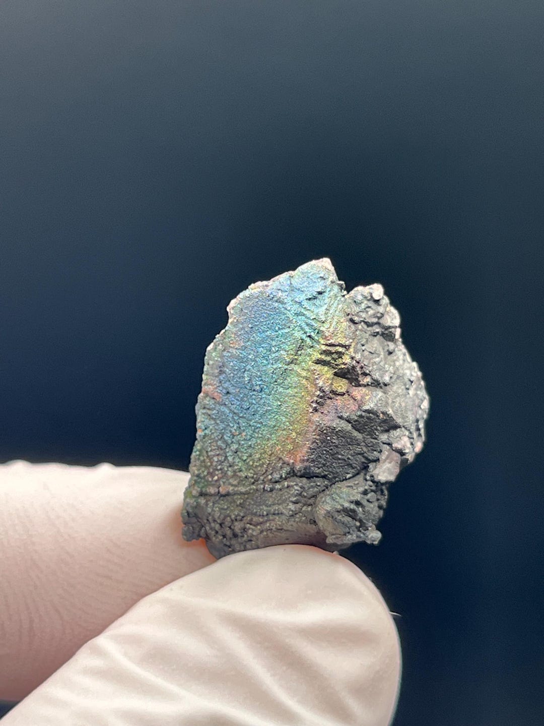 4g Blue Quartz Crystal Point Covered in Rainbow Iridscent Hematite on ...