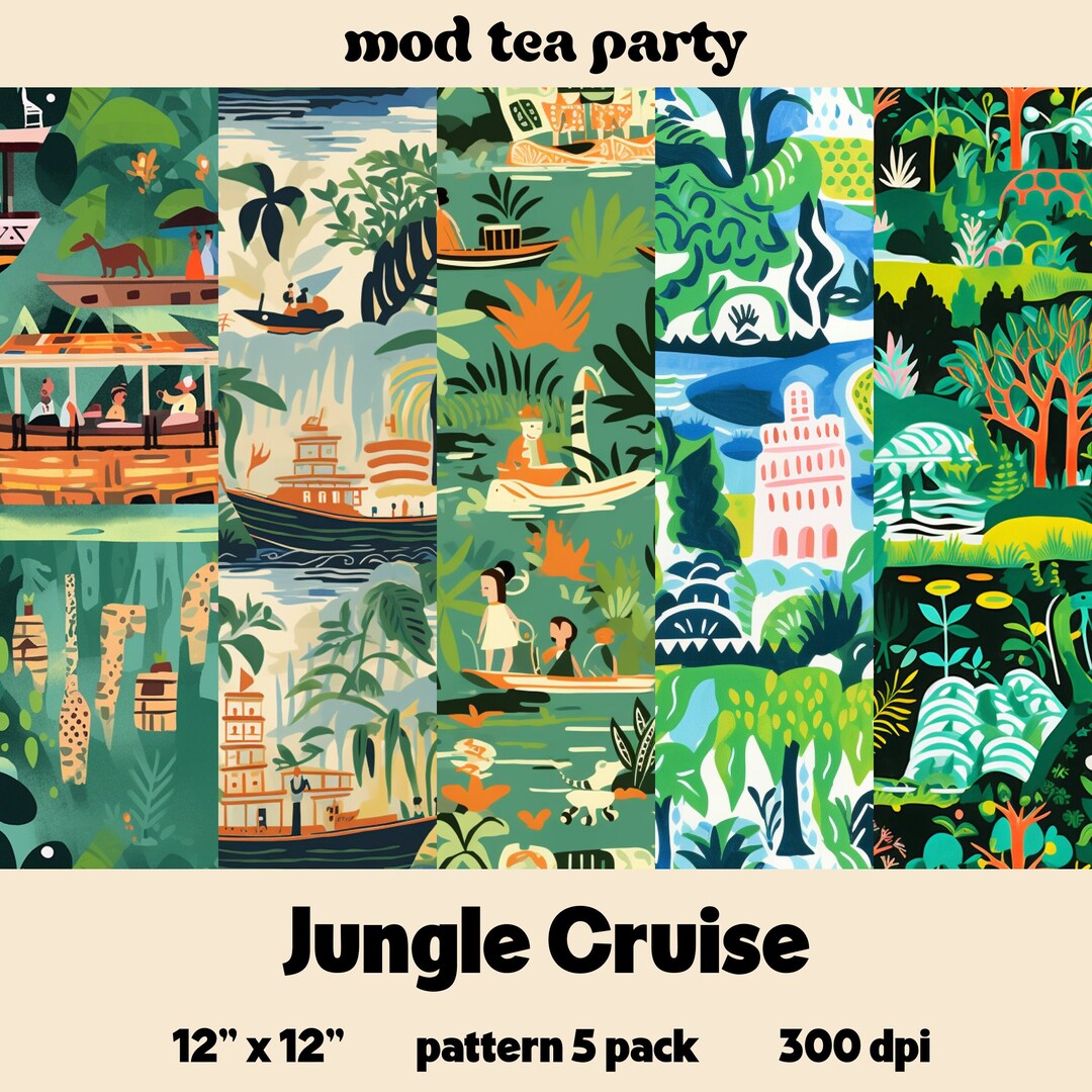 Disneyland Inspired Seamless Digital Patterns - Jungle Cruise Inspired ...