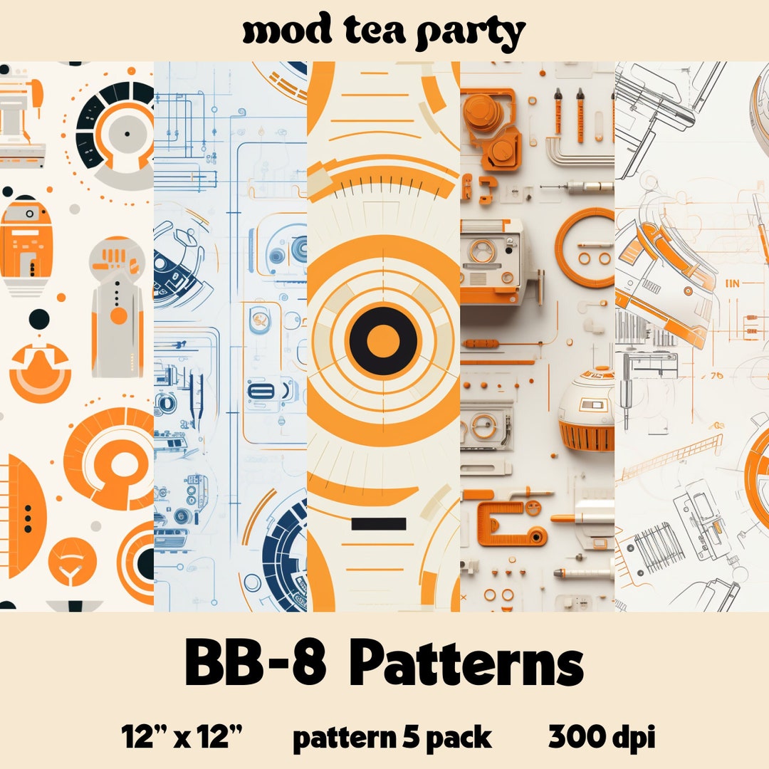 Star Wars Inspired Seamless Digital Patterns BB-8 Droid - Etsy