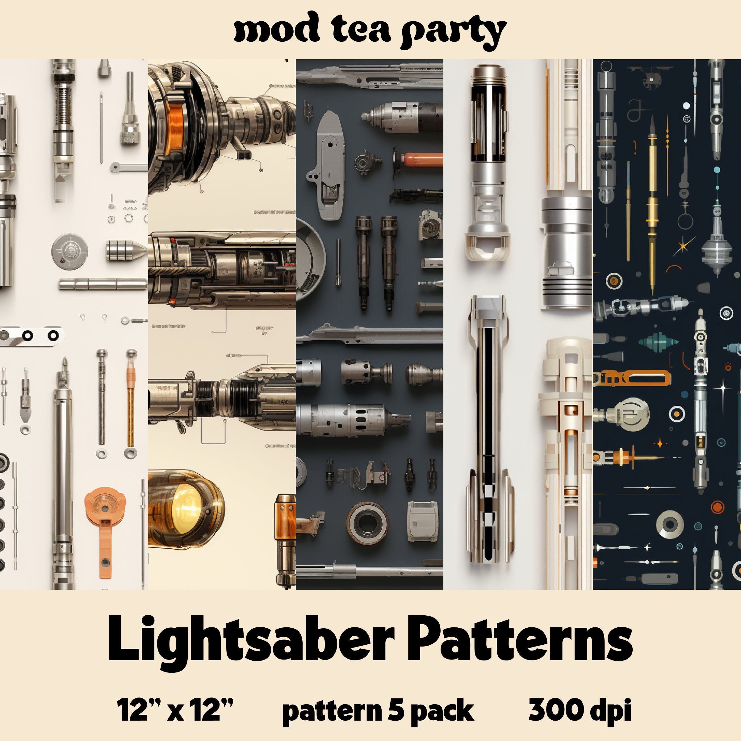 Star Wars Inspired Seamless Digital Patterns - Lightsaber - Etsy