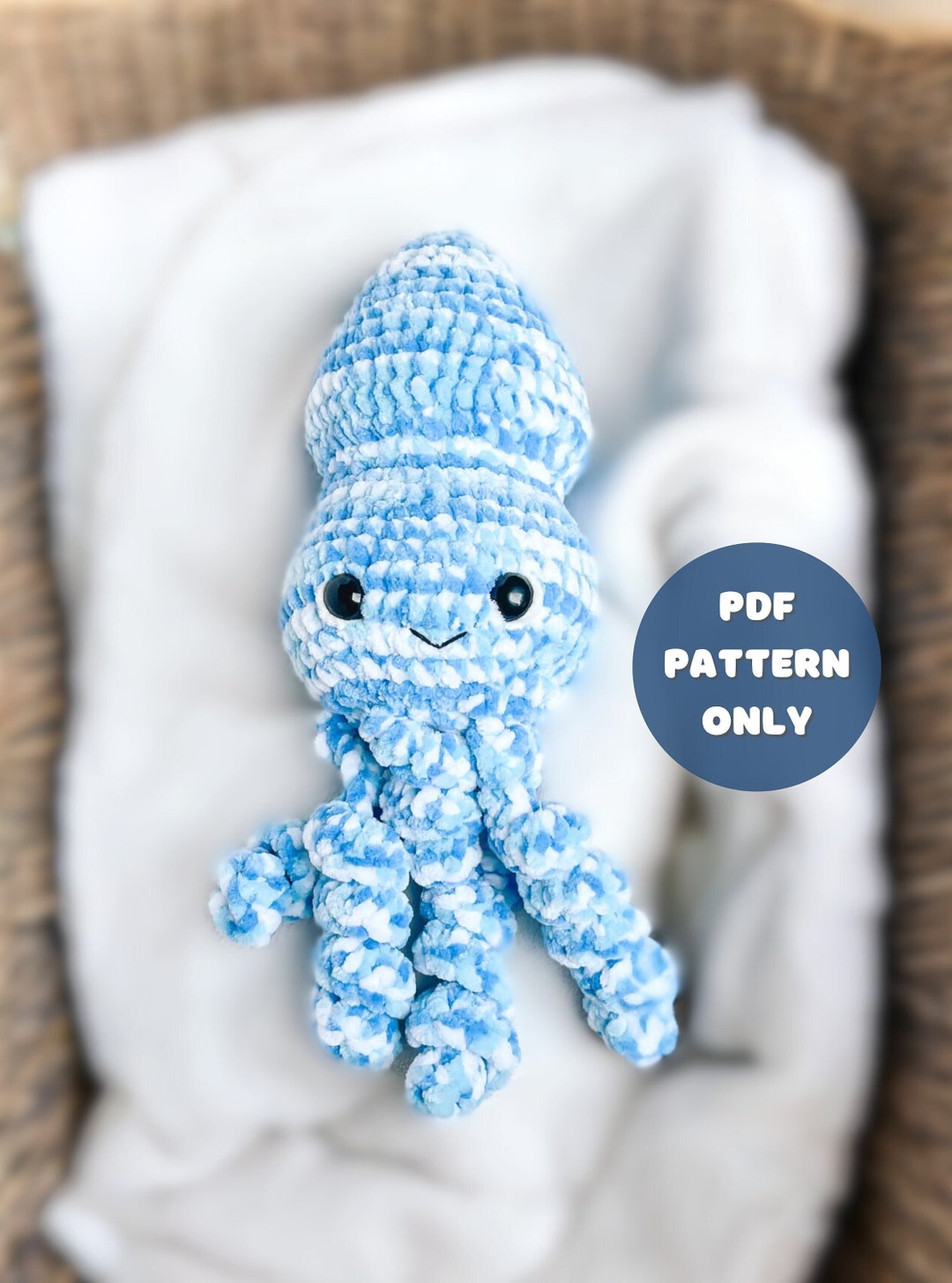 Squid Crochet Pattern Squid Amigurumi Pattern Sea Animal Crochet ...