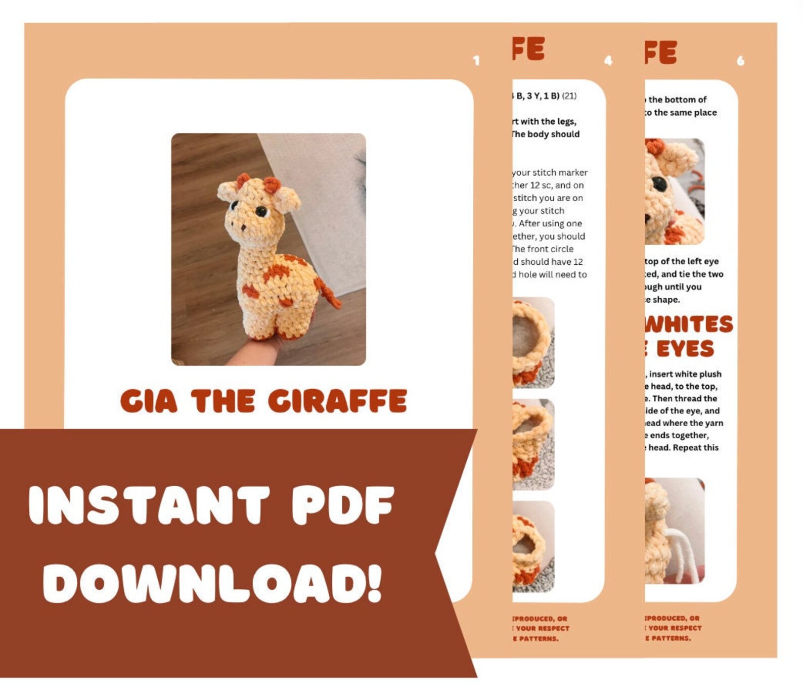 Giraffe Crochet Pattern, Animal Crochet Pattern, Amigurumi Pattern ...
