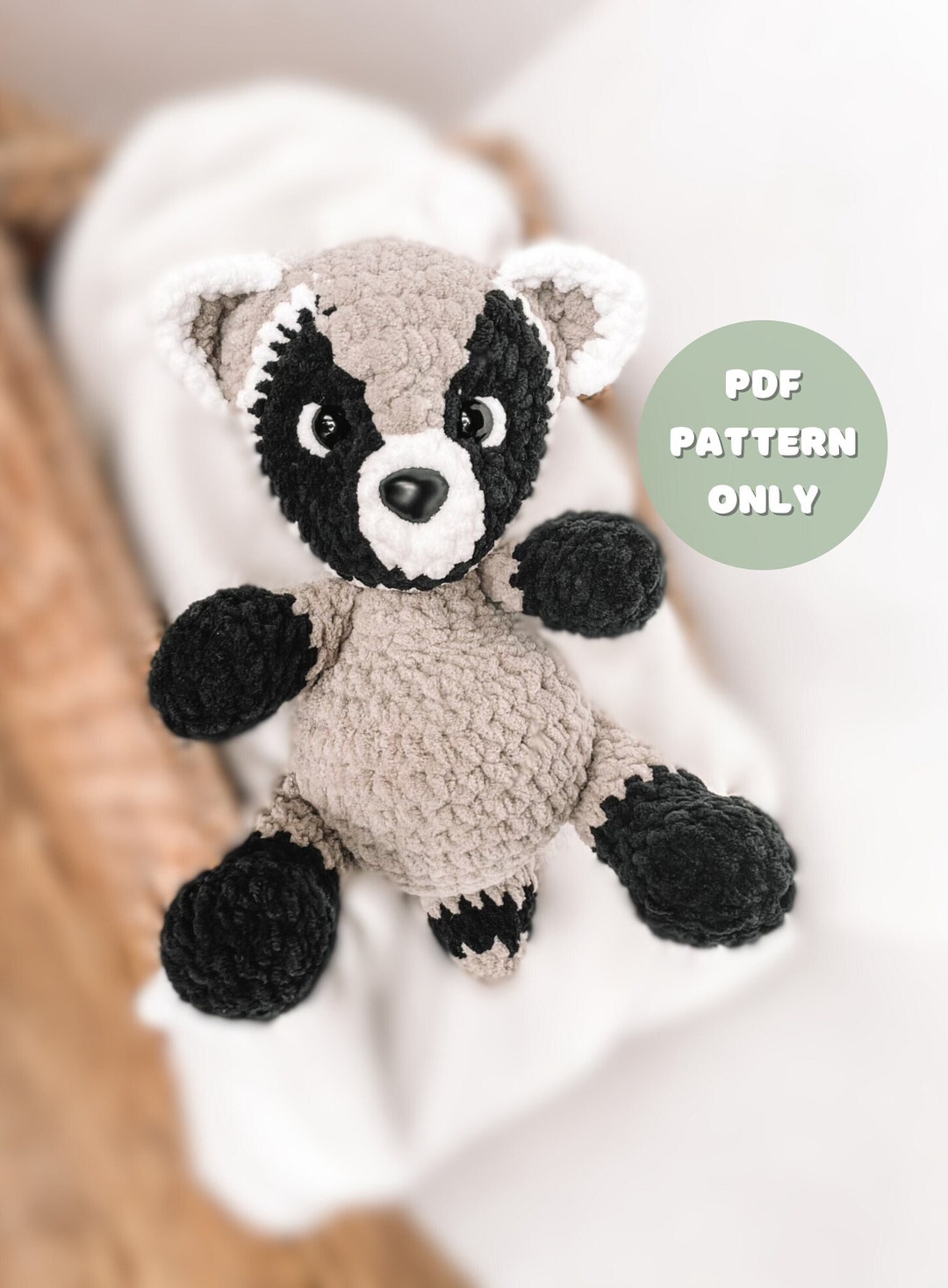 Raccoon Crochet Pattern Raccoon Amigurumi Pattern Animal Crochet ...