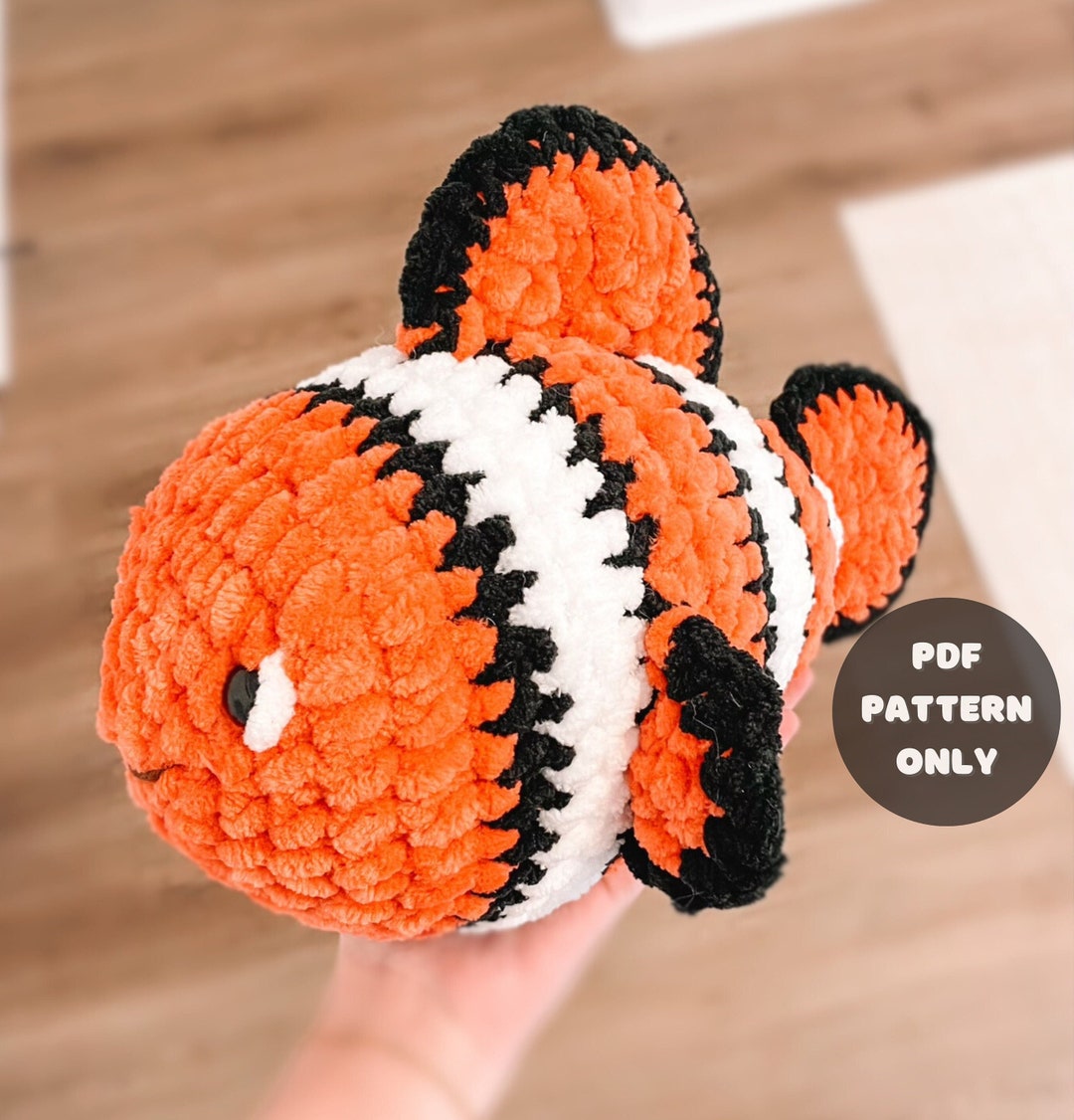 Clownfish Crochet Pattern Fish Amigurumi Pattern DIY Crochet Fish ...