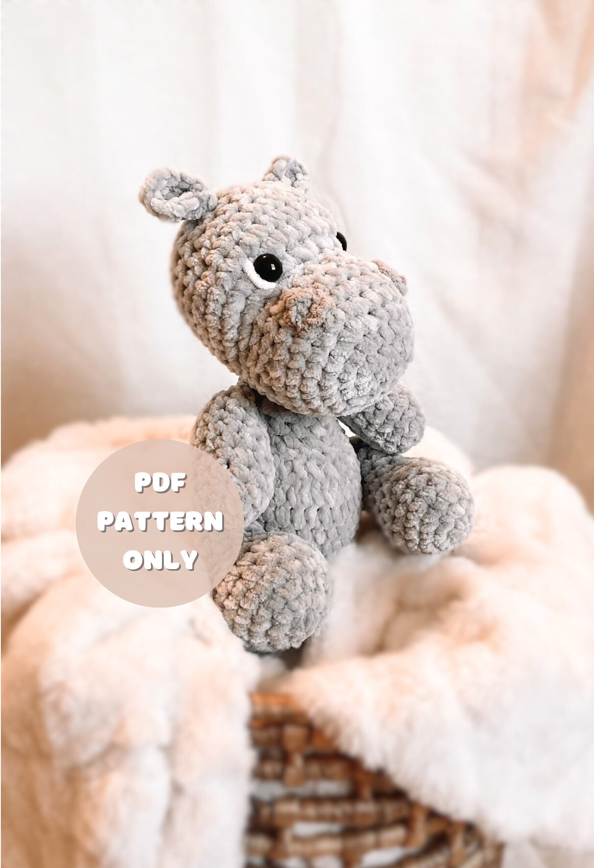Hippo Crochet Pattern Hippo Amigurumi Pattern Animal Crochet Pattern ...