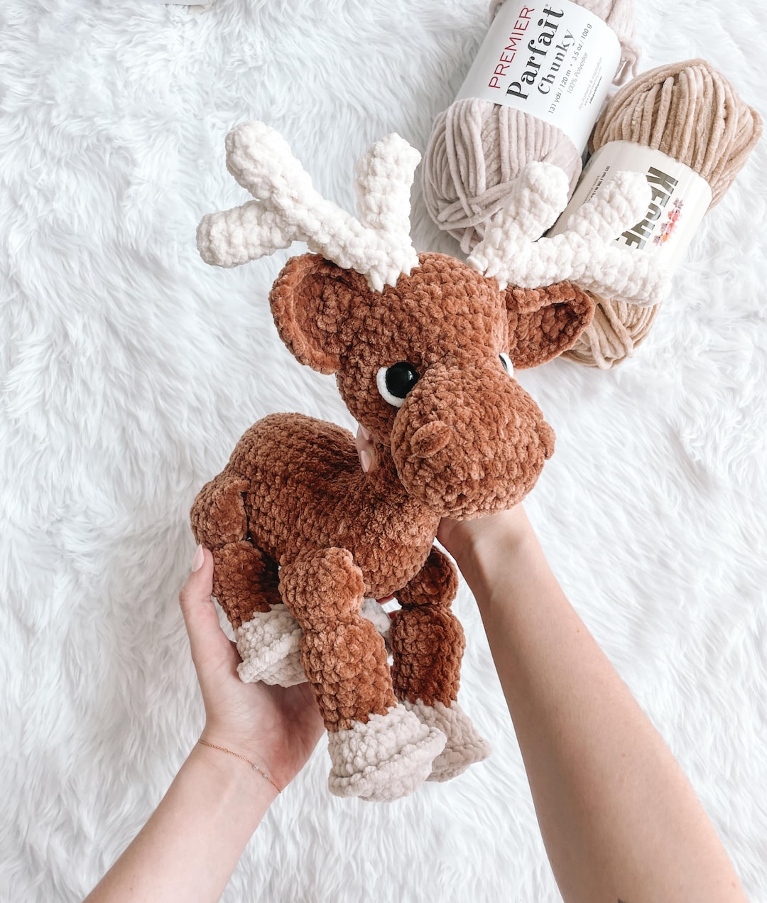 LOW SEW Moose Crochet Pattern Moose Amigurumi Pattern DIY Crochet ...
