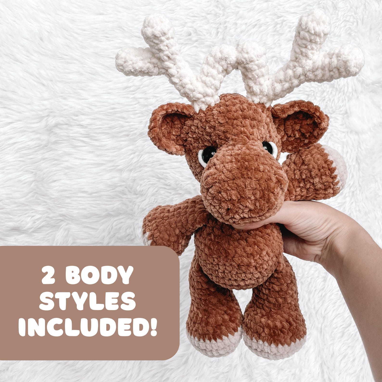 LOW SEW Moose Crochet Pattern Moose Amigurumi Pattern DIY Crochet ...