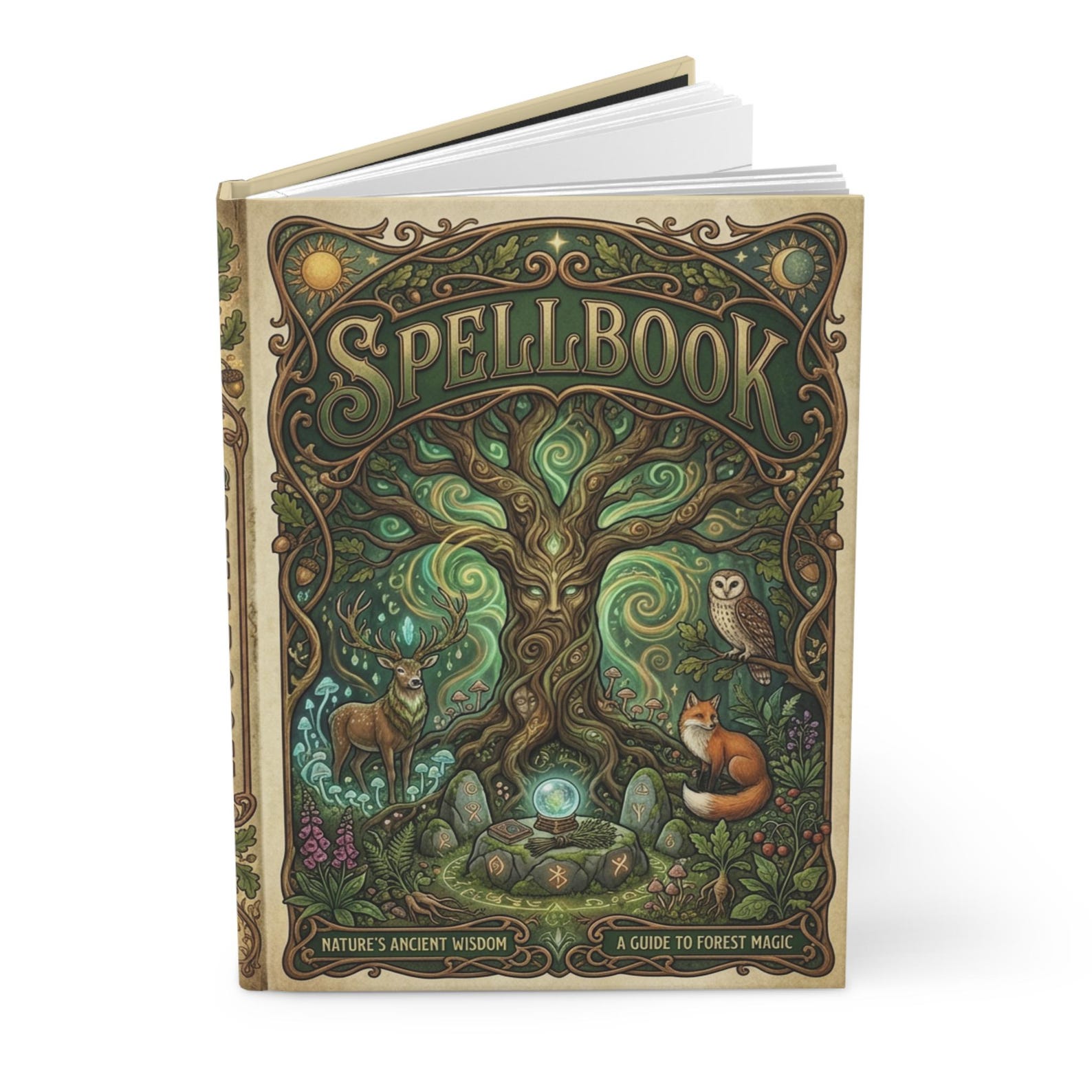 Spellbook Tree of Wisdom Hardcover Journal | Magical Forest Grimoire ...