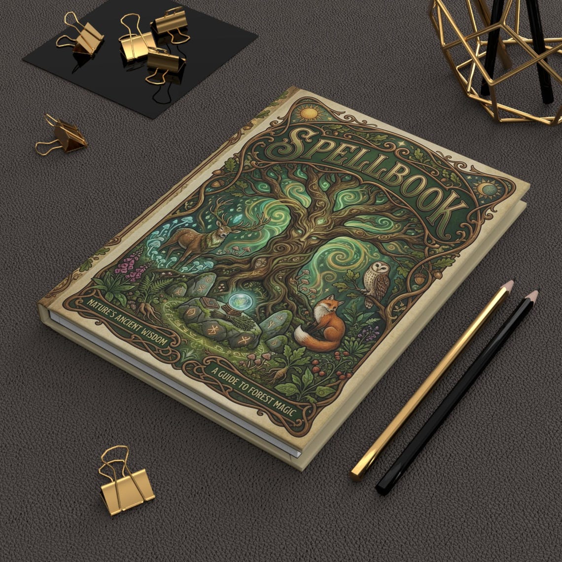 Spellbook Tree of Wisdom Hardcover Journal | Magical Forest Grimoire ...