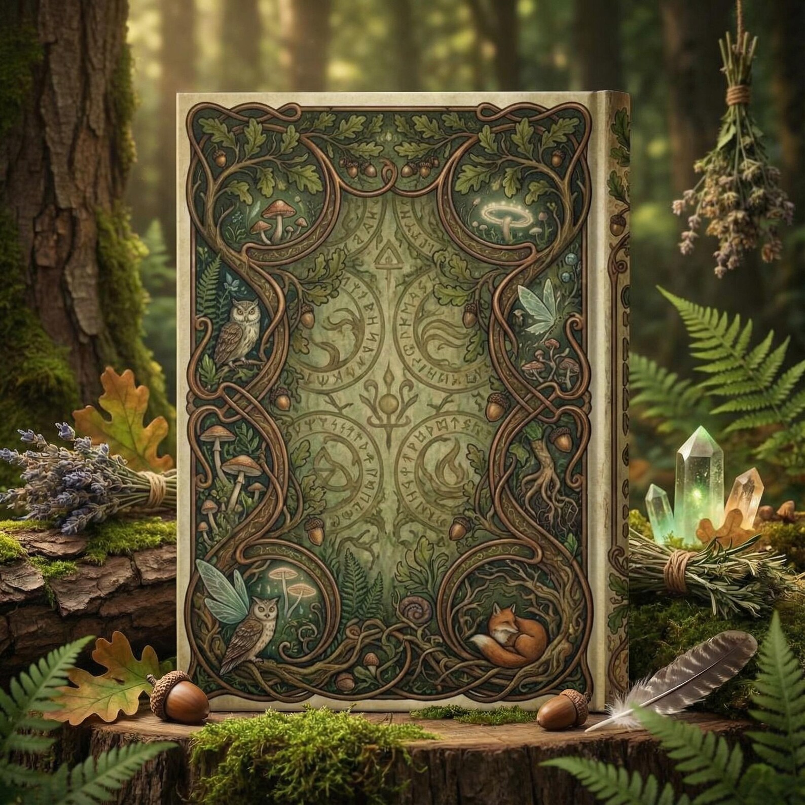 Spellbook Tree of Wisdom Hardcover Journal | Magical Forest Grimoire ...