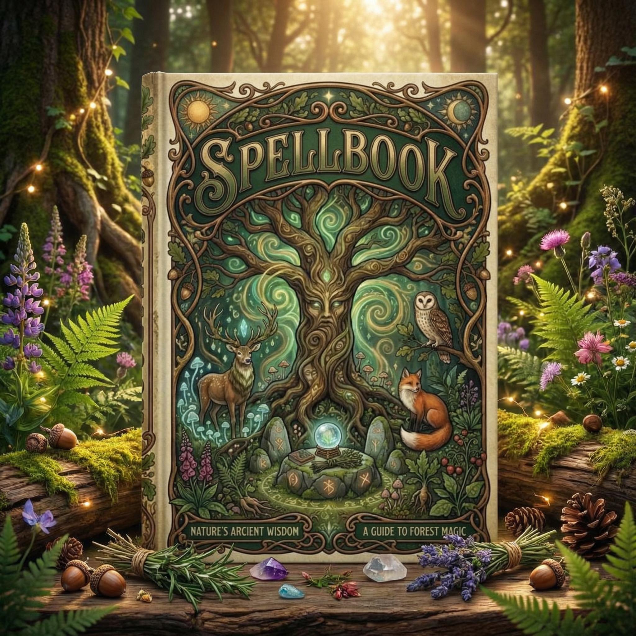Spellbook Tree of Wisdom Hardcover Journal | Magical Forest Grimoire ...