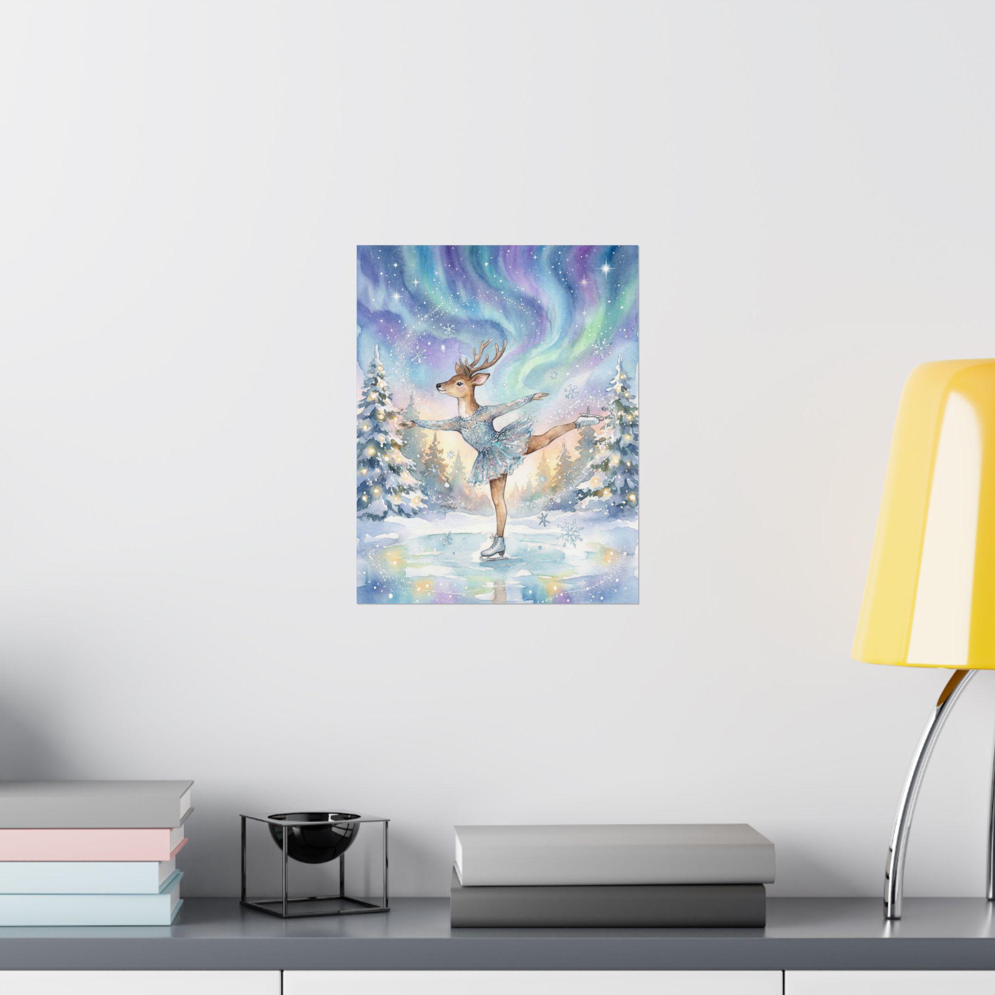 Ice Skating Reindeer Ballet Poster | Matte Vertical Poster - Etsy