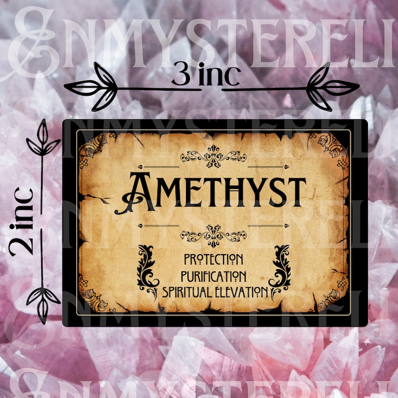 Crystal Cards Set, 123 Printable Crystal Properties Labels, Healing ...
