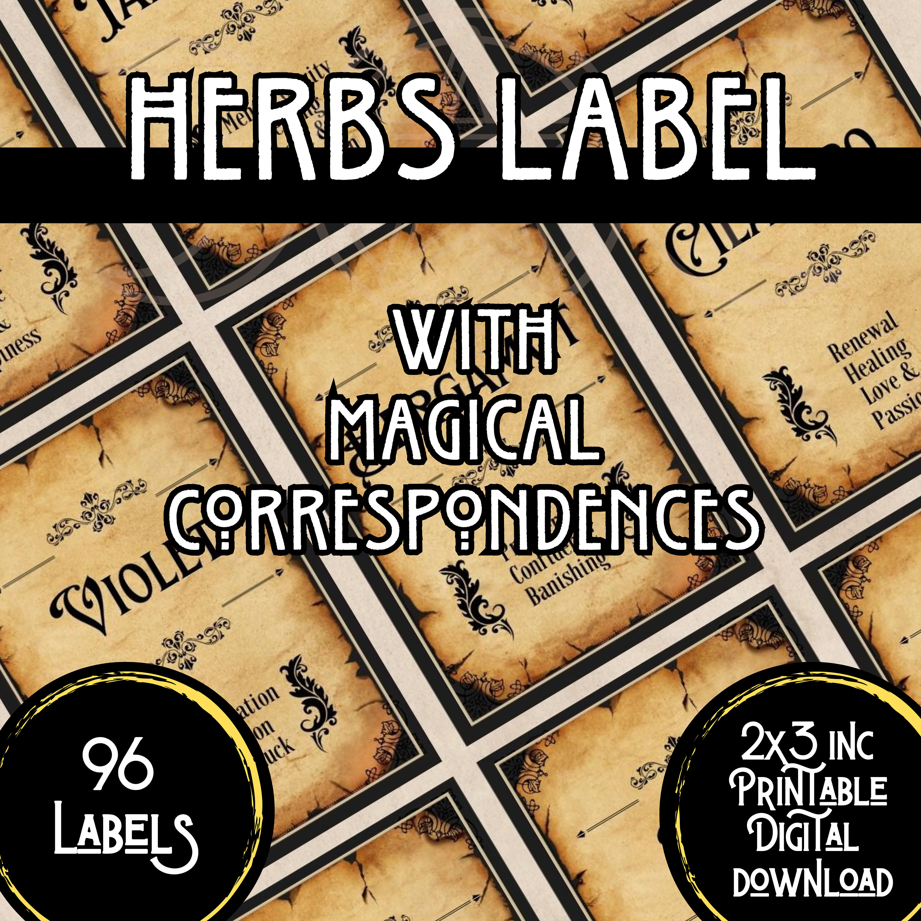 Herbalism, Spice Labels Jar, Witch Apothecary, Herb Label, Wicca Herbs ...