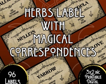 Herbalism, Spice Labels Jar, Witch Apothecary, Herb Label, Wicca Herbs ...