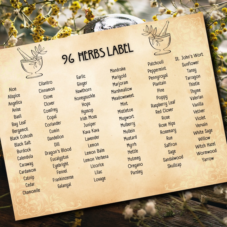 Herbalism, Spice Labels Jar, Witch Apothecary, Herb Label, Wicca Herbs ...