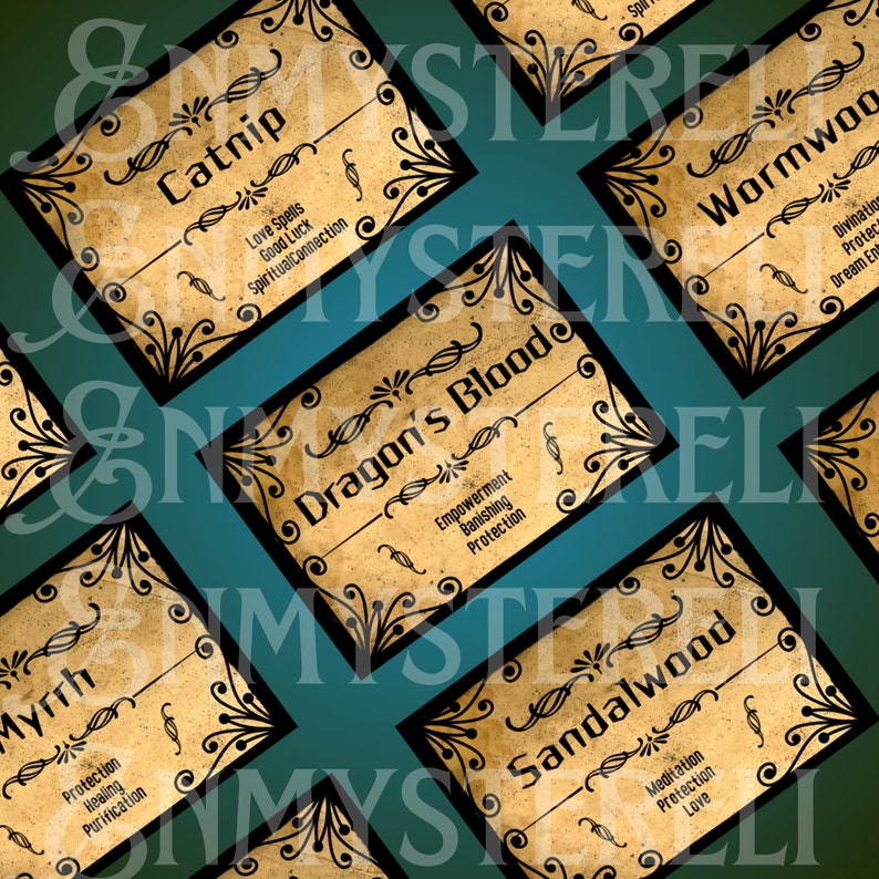 Herbalism, Vintage Spice Labels Jar, Witch Apothecary, Herb Label ...