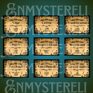 Herbalism, Vintage Spice Labels Jar, Witch Apothecary, Herb Label ...