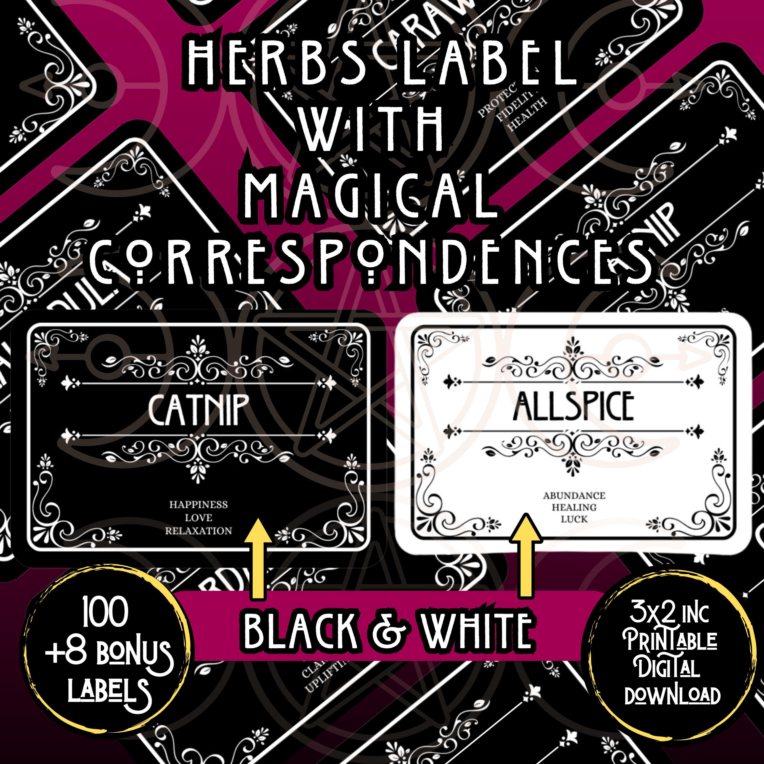 Printable Witchy Apothecary Herb and Spice Jar Labels | Vintage Herbal ...
