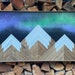 Geometric Wood Mountain Art Wood Northern Lights Art - Etsy