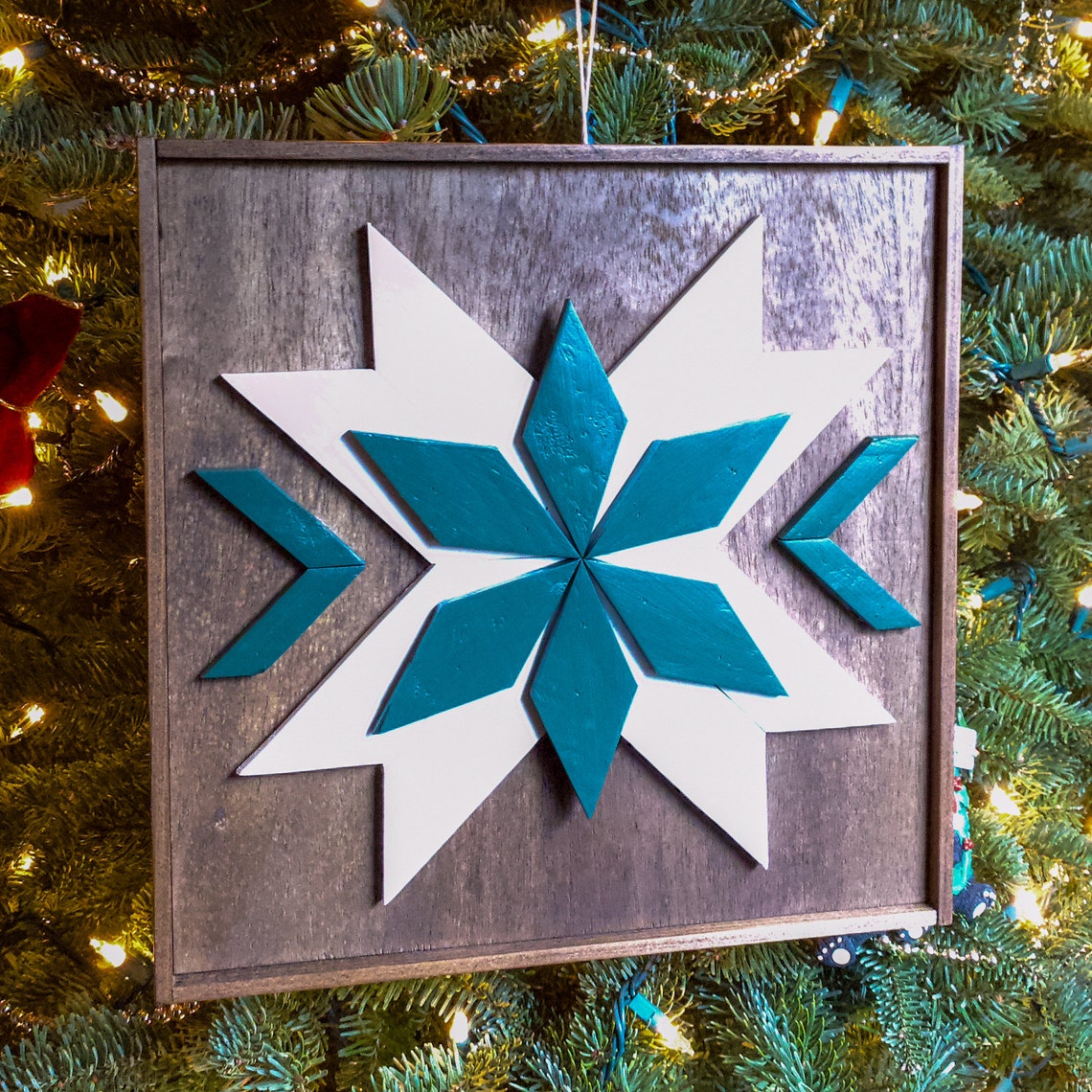 Rustic Wood Snowflake Wall Art Geometric Snowflake Art - Etsy