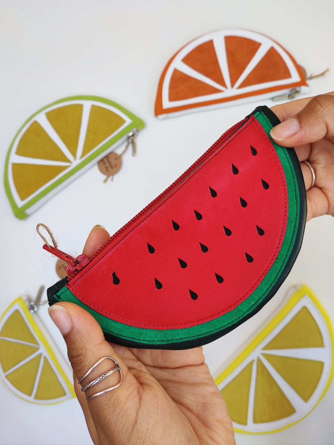 Leather Purse, Leather Wallet, Fruit Shaped Purse, Leather Fruits ...