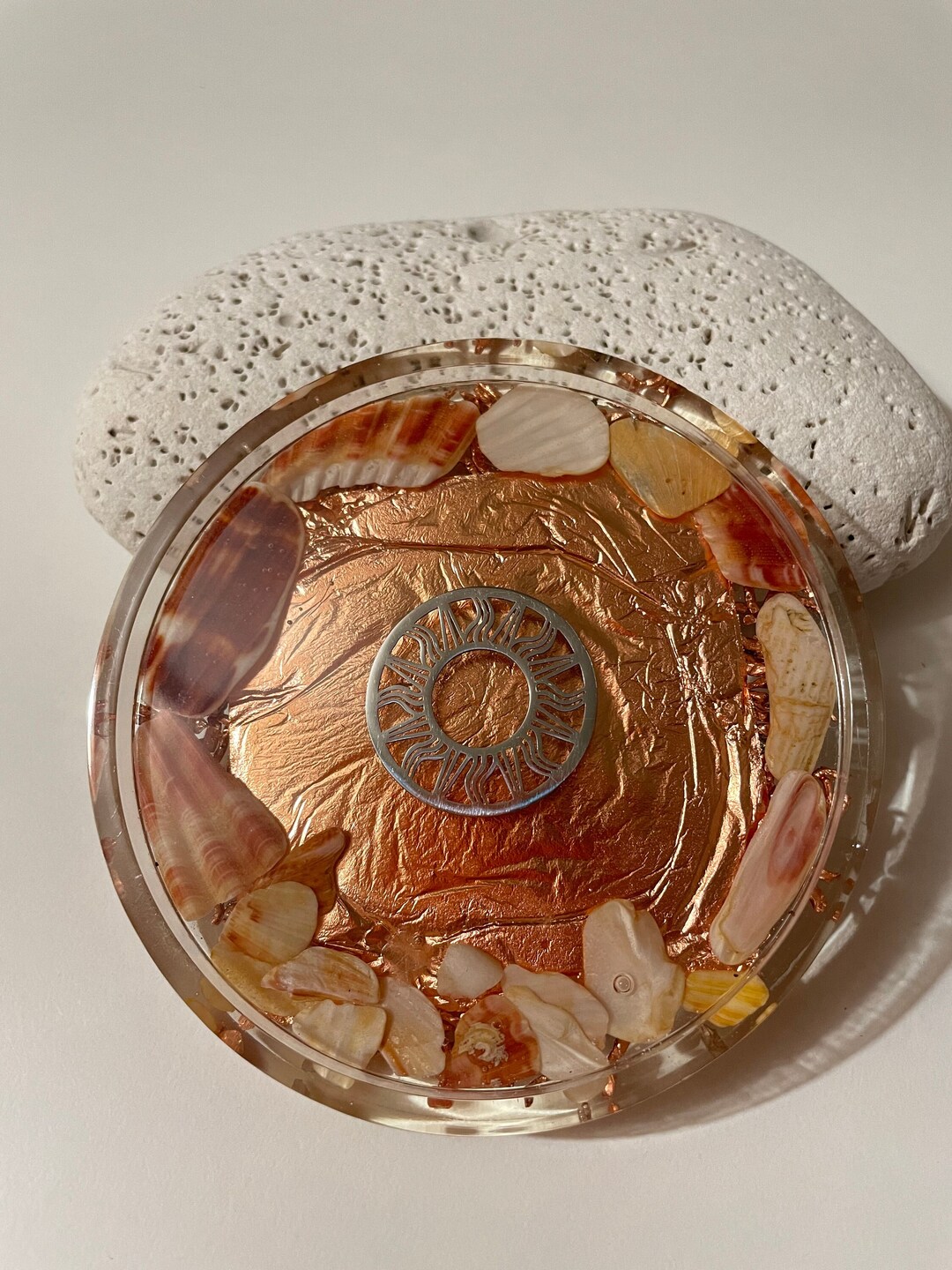 Orgone Dynamization Tray Scallop Shell Copper Pyrite - Etsy