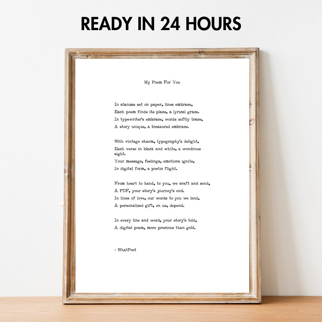 Personalized Poems Written Just for You Custom Digital Poetry Perfect ...
