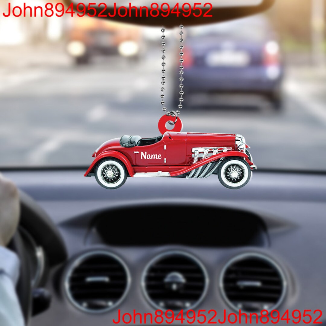 Personalized Christmas Red Retro Car Ornament Christmas Retro - Etsy