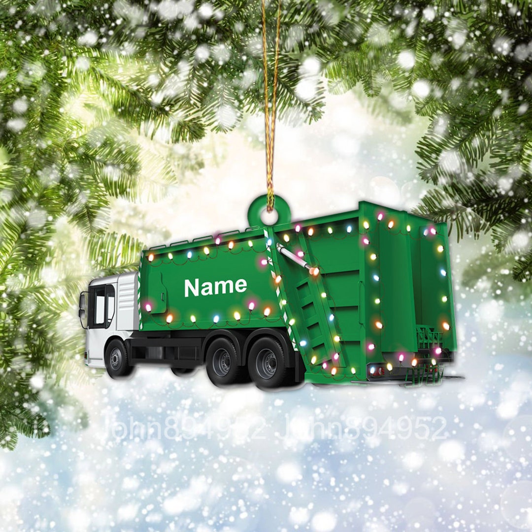 Garbage Truck Christmas Ornament Trash Truck Xmas Ornament - Etsy