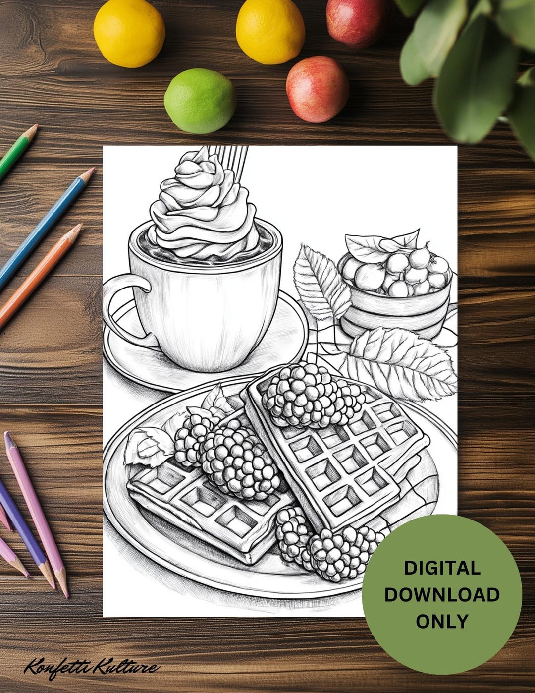 March - International Waffle Day - March 25 - Printable Digital ...