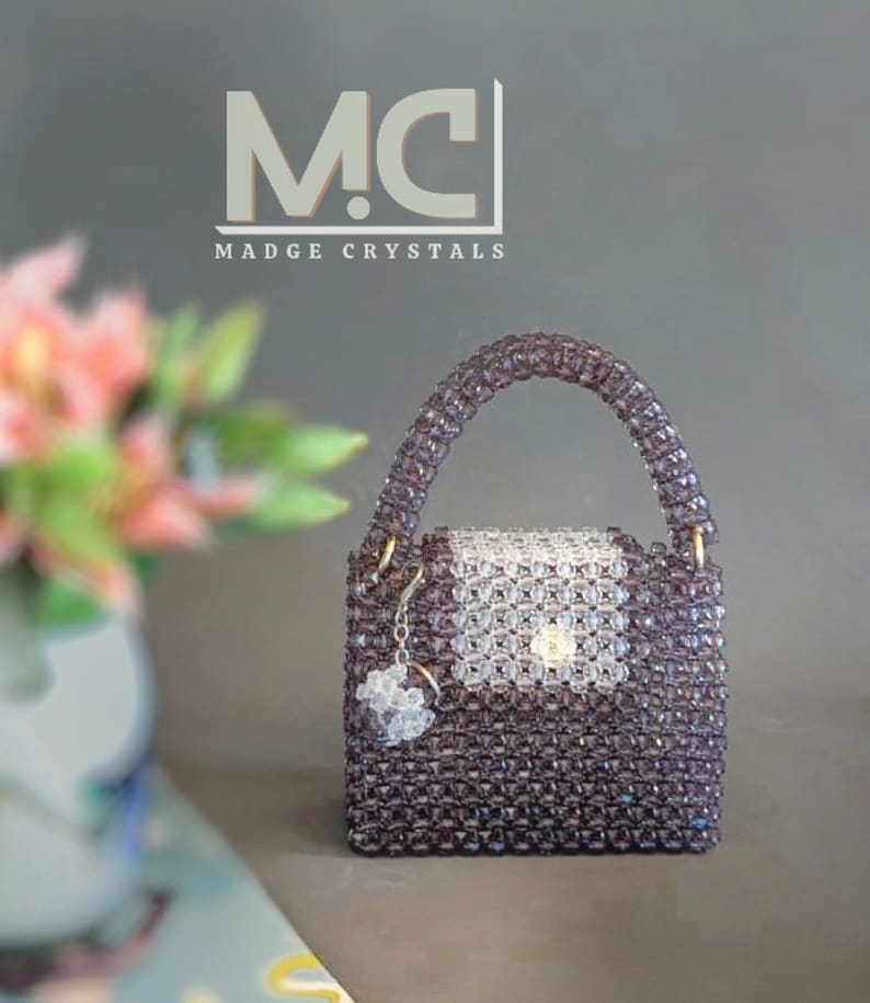 Black Crystals Beaded Bag - Chic Evening Handheld Purse - Handbags ...