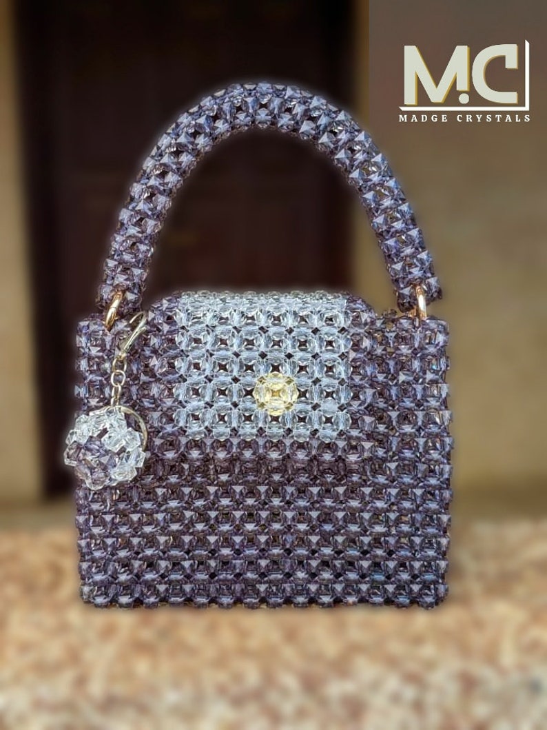 Black Crystals Beaded Bag - Chic Evening Handheld Purse - Handbags ...