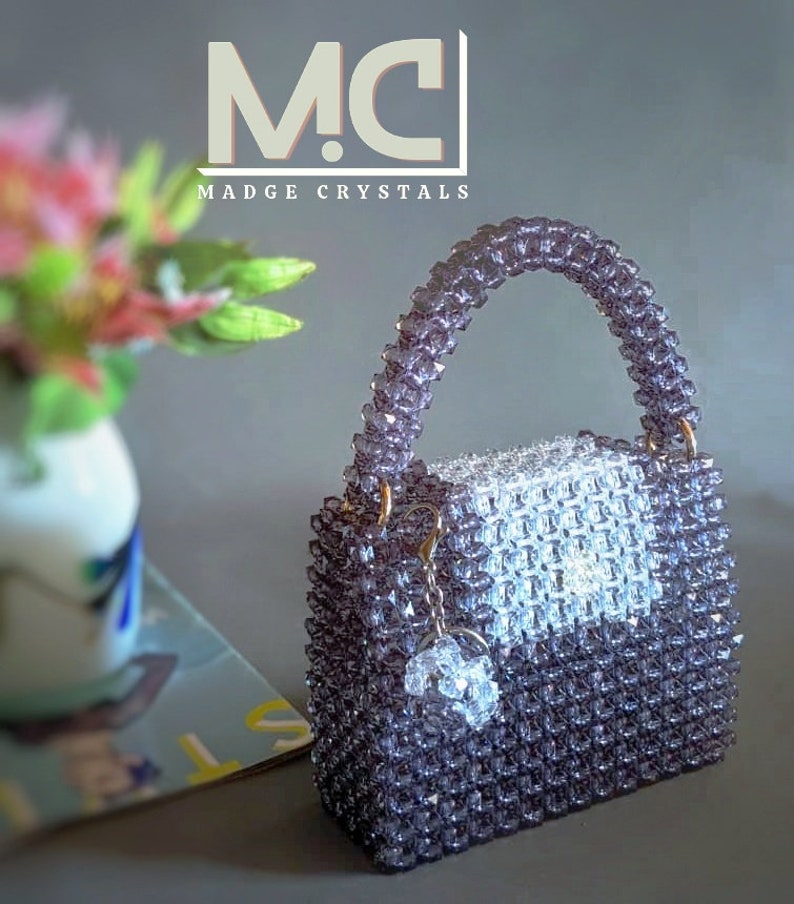 Black Crystals Beaded Bag - Chic Evening Handheld Purse - Handbags ...