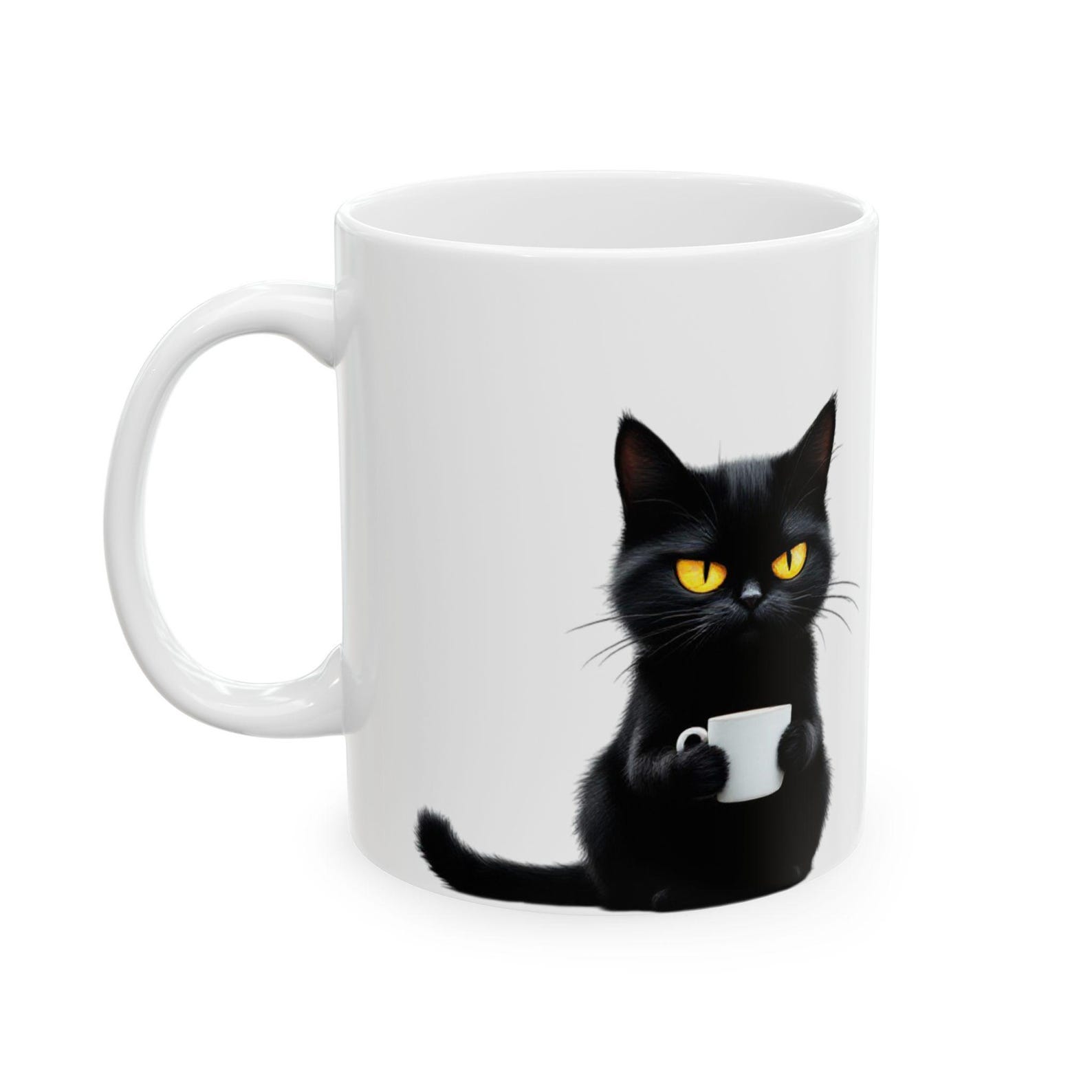 Judgmental Black Cat Mug, You Re Breathing Too Loud, Funny Coffee Cup ...