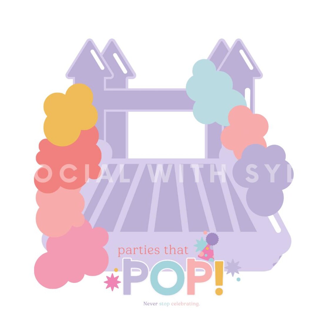 Custom Bounce House Logo, Balloon Business Logo, Party Rental Logo ...