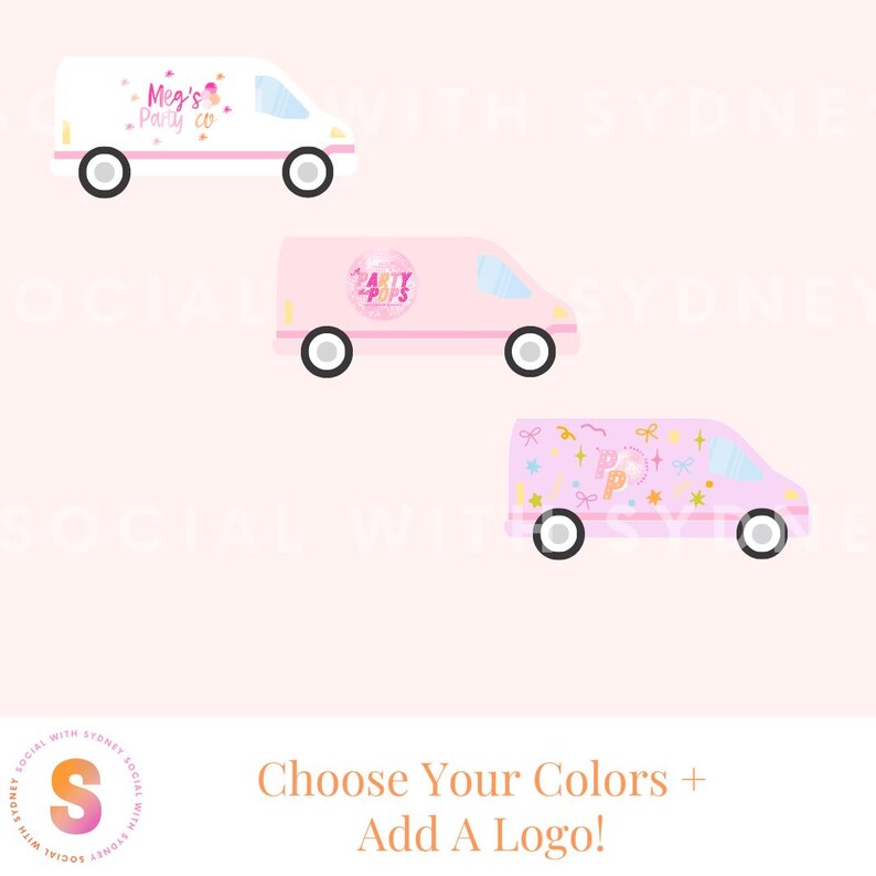 Custom Van Logo, Balloon Business Logo, Party Rental Logo Design, Party ...