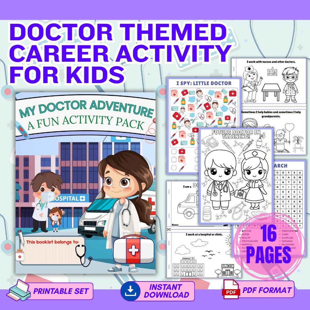 Doctor Career Activity Pack for Kids – Printable PDF | Fun STEM ...