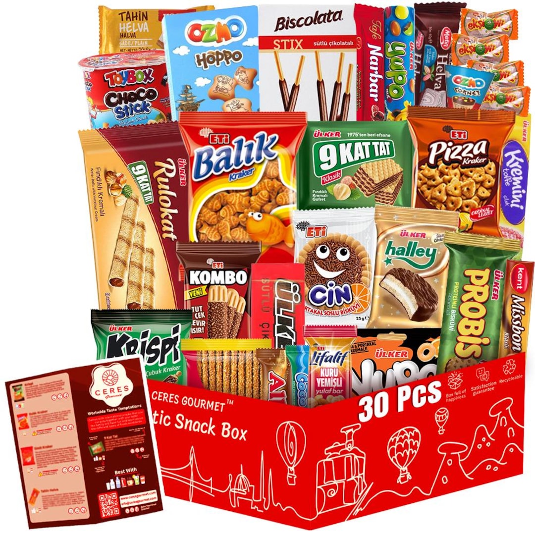 International Snack Box, 30 Pcs Premium Foreign Rare Snack Food Gifts ...