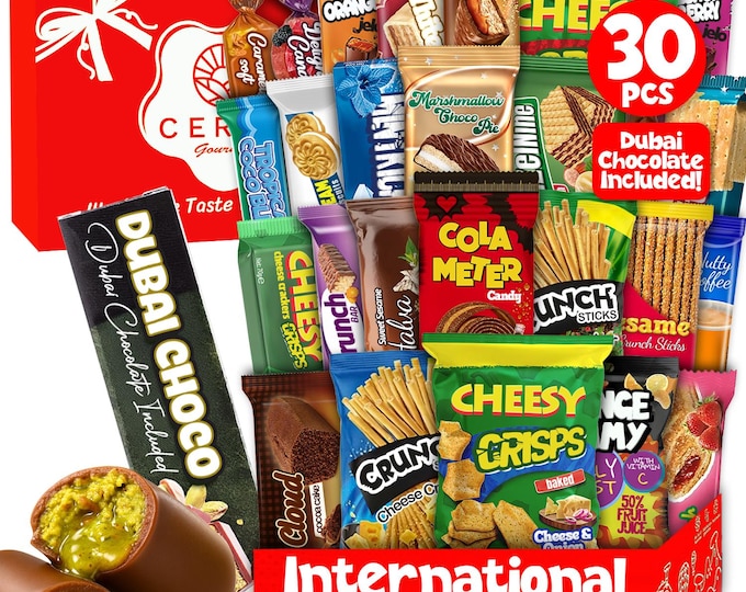 International Exotic Snack Box, 30 Pcs, Turkish & European Treats ...