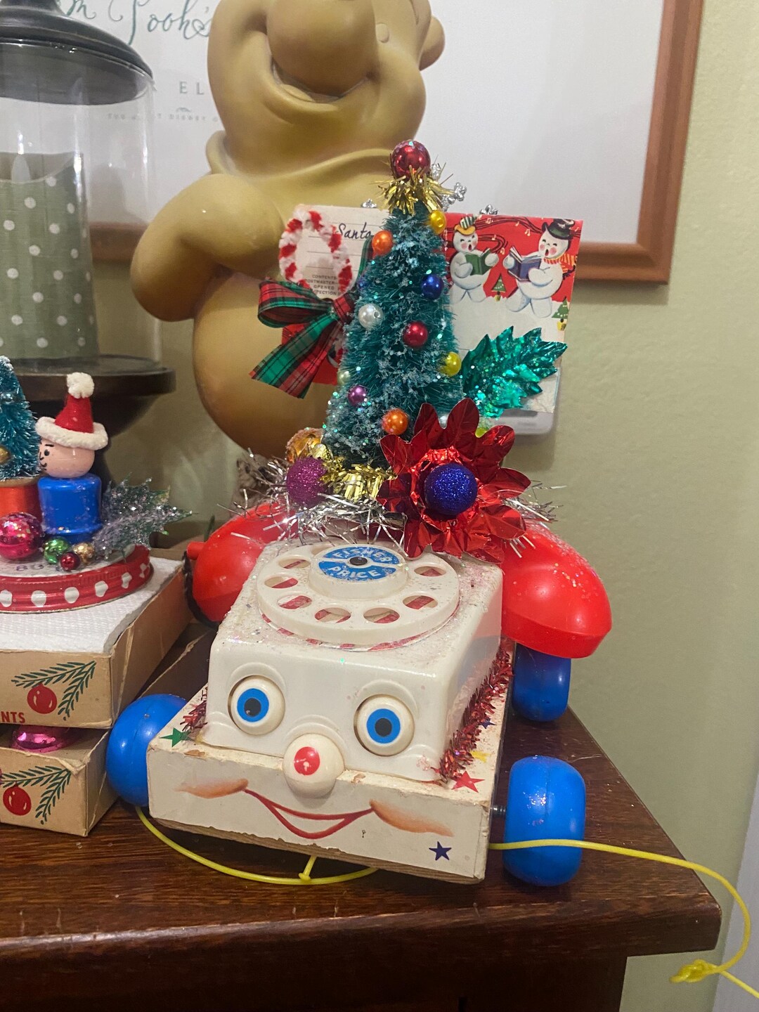 Vintage Fisher Price Phone Christmas Assemblage - Etsy