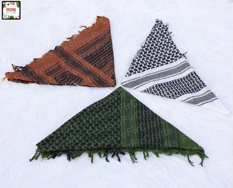 Arab Style Keffiyeh Scarf, Unique Palestinian Shemagh Scarf, Vintage ...