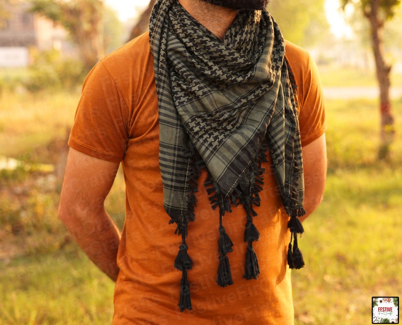 Arab Style Palestinian Keffiyeh, Unique Keffiyeh Shemagh Head Scarf ...