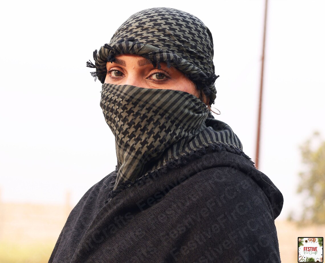 Keffiyeh Palestine Cotton Scarf, Arab Style Shemagh Scarf, Unique ...