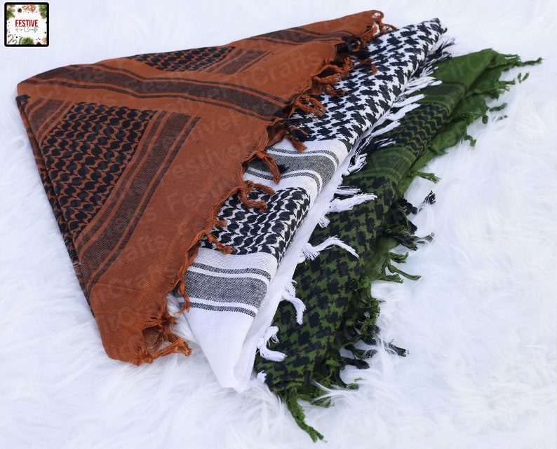 Arab Style Keffiyeh Scarf, Unique Palestinian Shemagh Scarf, Vintage ...