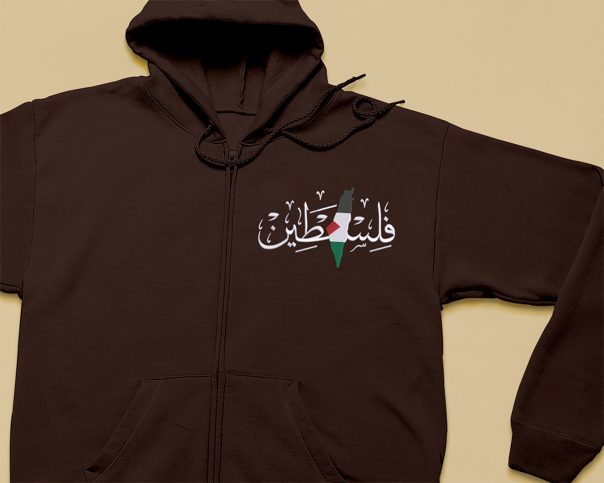 Embroidered Palestine Zip up Hoodies, Palestine Arabic Calligraphy ...