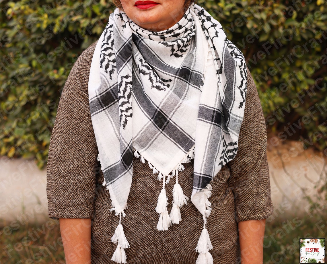Keffiyeh Palestine Cotton Scarf, Arab Style Shemagh Scarf, Unique ...