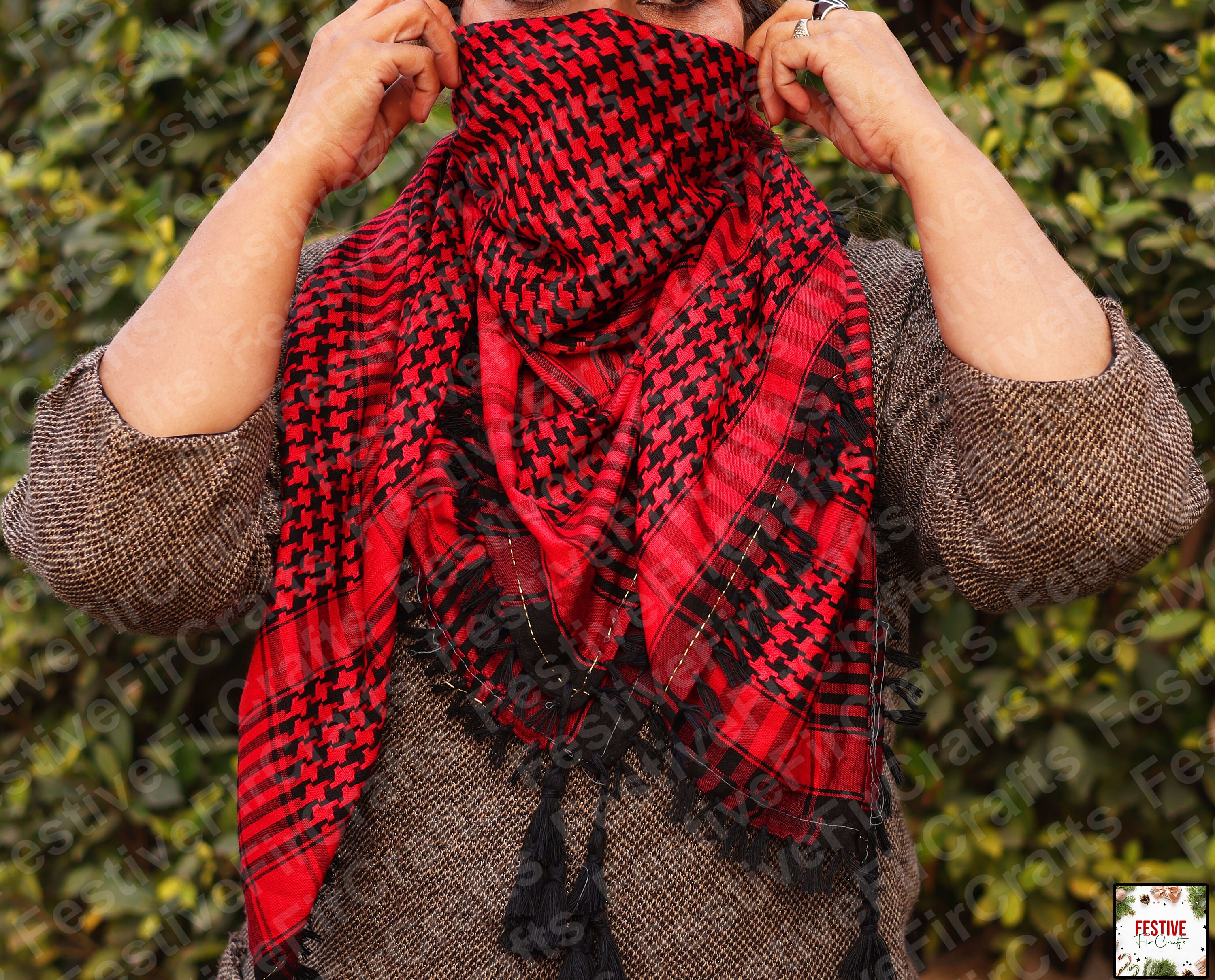 Keffiyeh Palestine Cotton Scarf, Arab Style Shemagh Scarf, Unique ...