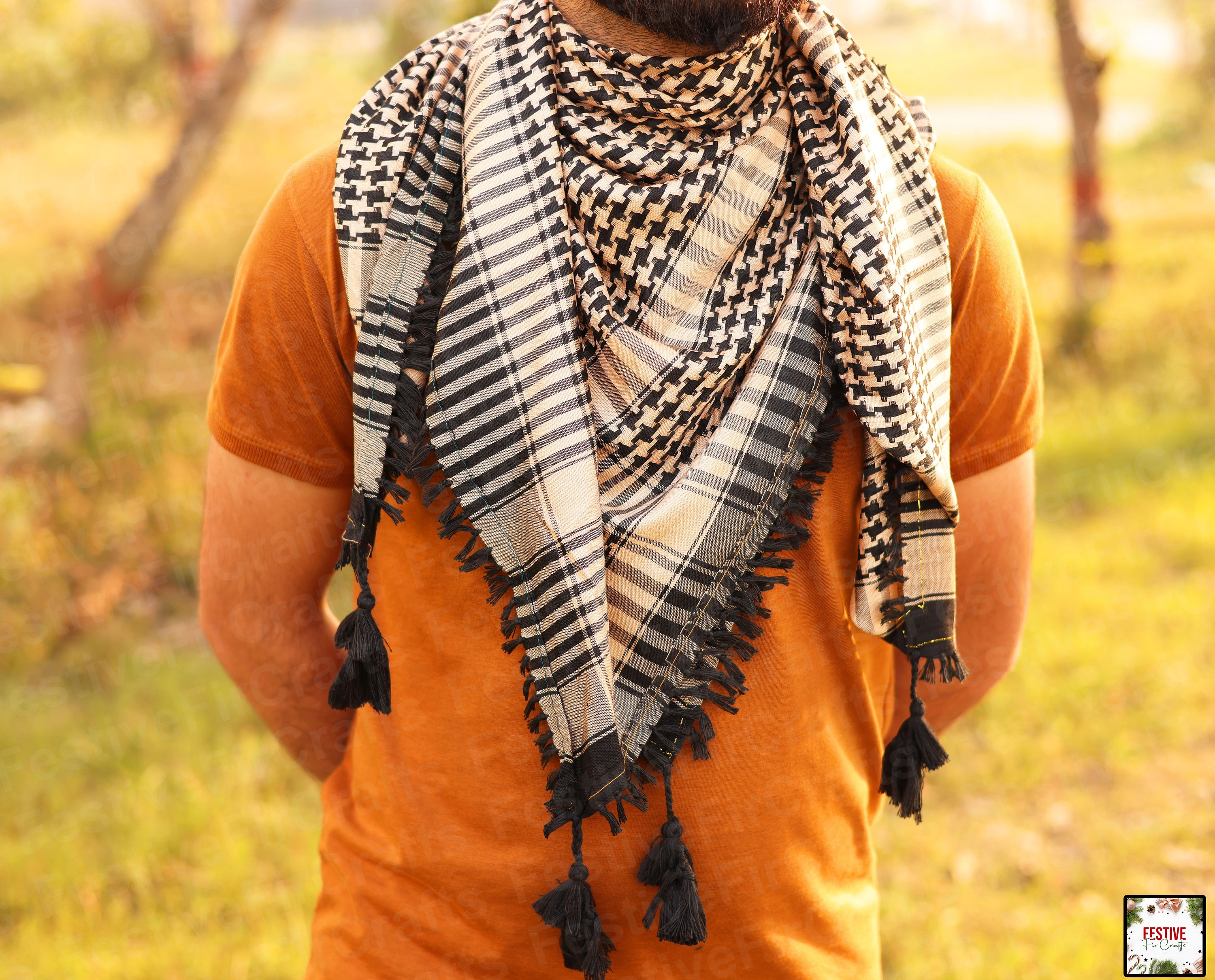 Keffiyeh Palestine Shemagh Scarf, Arab Style Traditional Cotton Scarf ...