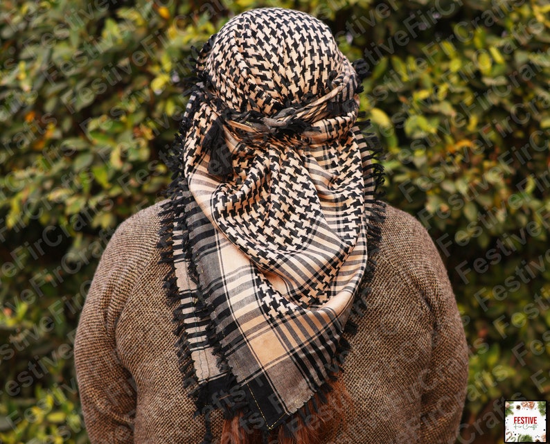 Keffiyeh Palestine Cotton Scarf, Arab Style Shemagh Scarf, Unique ...